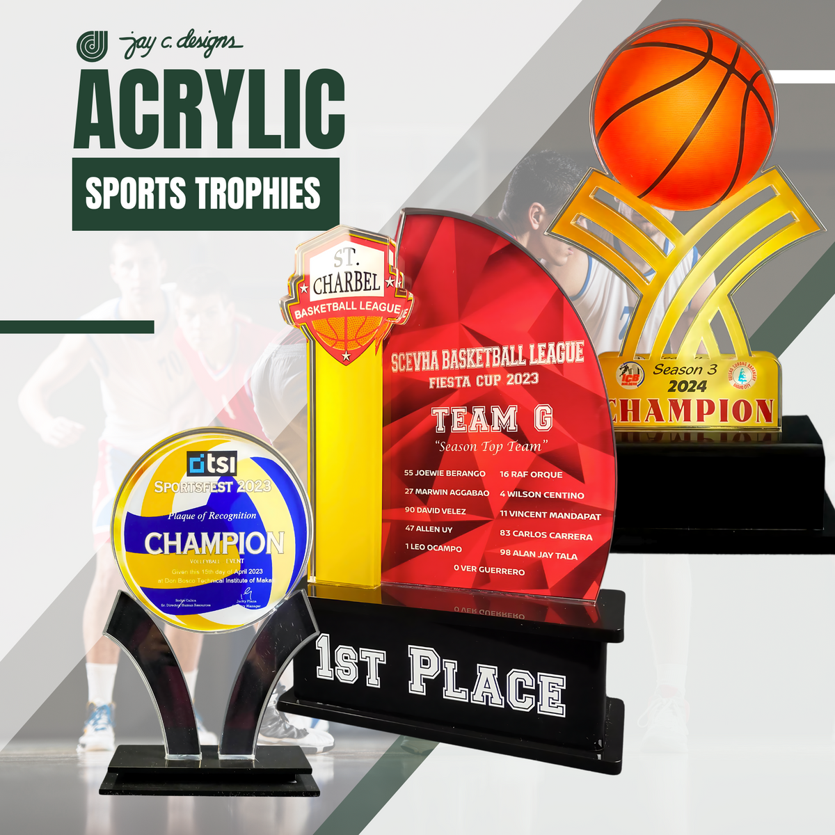 Acrylic Sports Trophies — Jay C. Designs