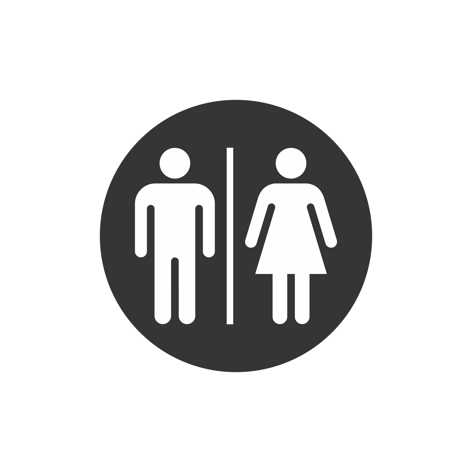 Acrylic Filipino Signage - Palikuran Lalake/Babae (Bilog) – Jay C. Designs