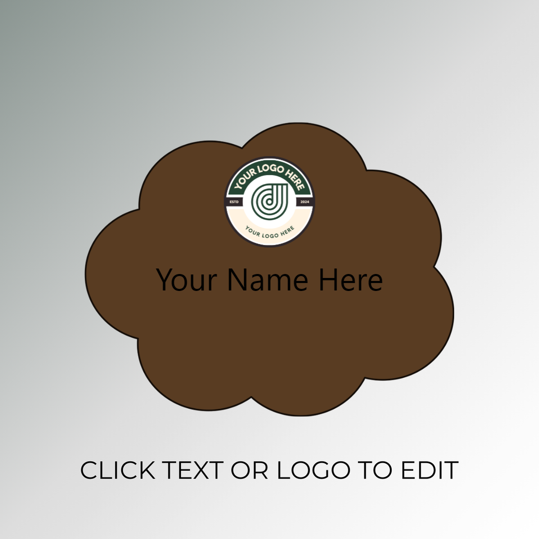 Brown Name Tag Cloud 3.0" x 2.5" — Jay C. Designs