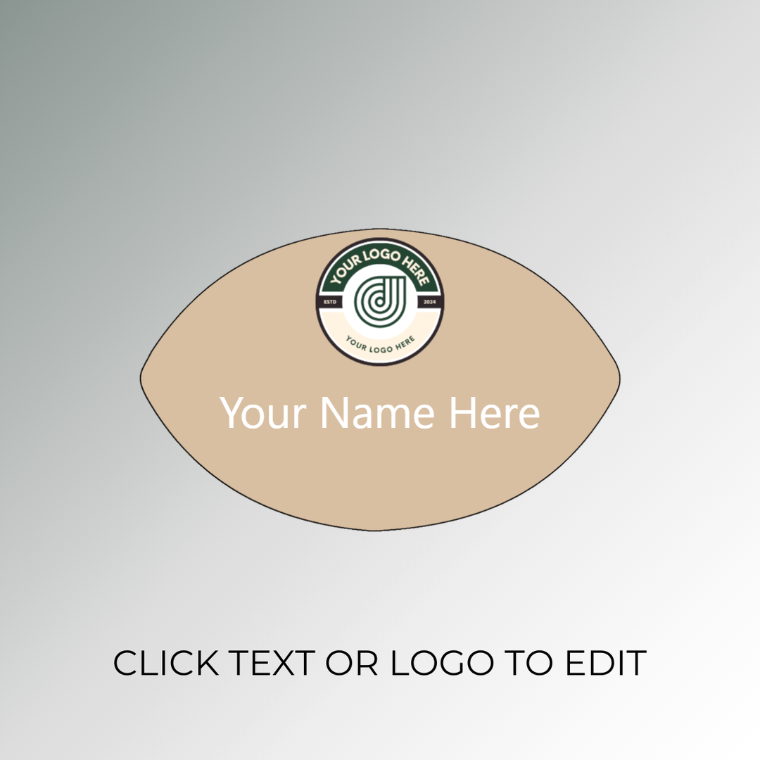 Beige Name Tag Football 2.0" x 3.0" — Jay C. Designs