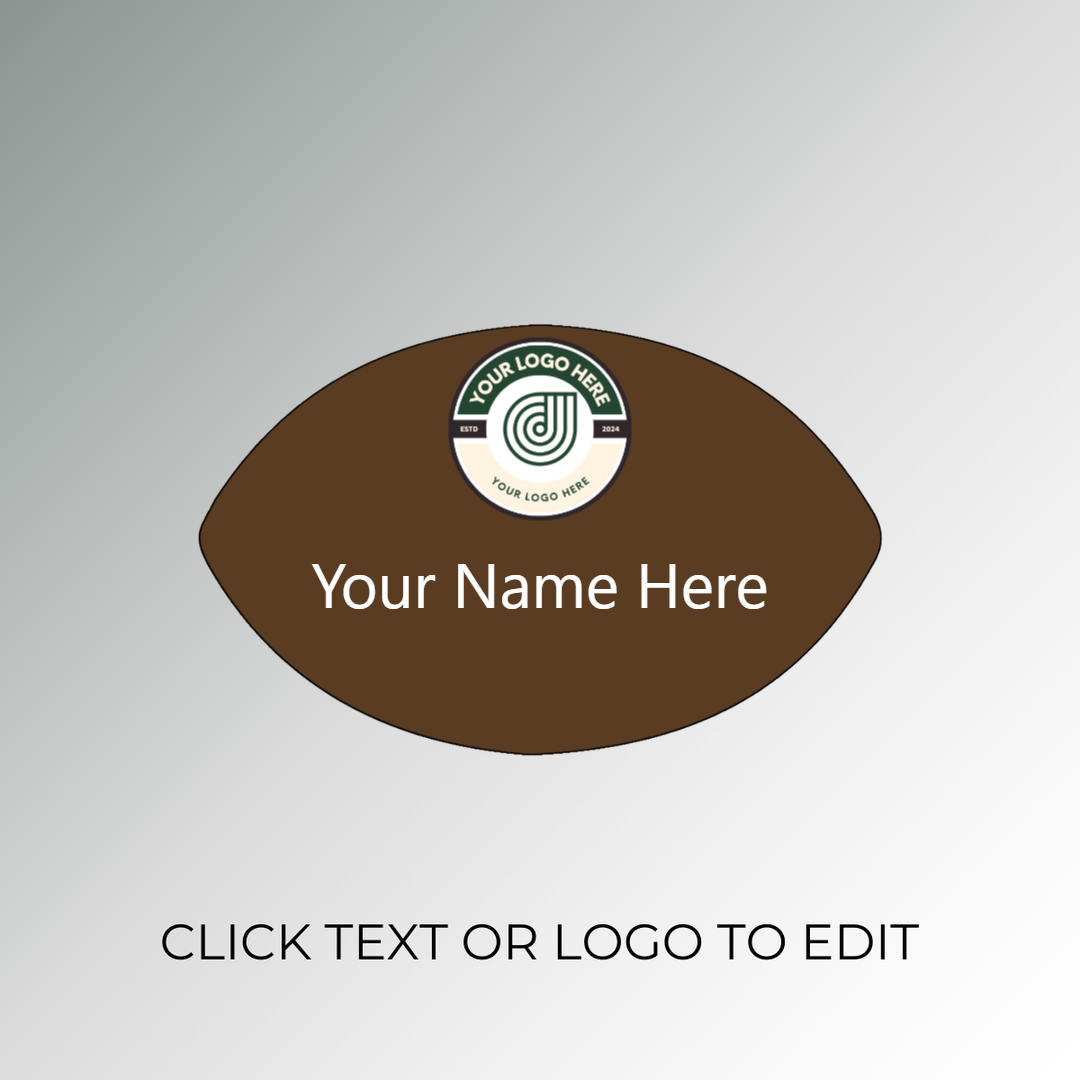 Brown Name Tag Football 2.0" x 3.0" – Jay C. Designs