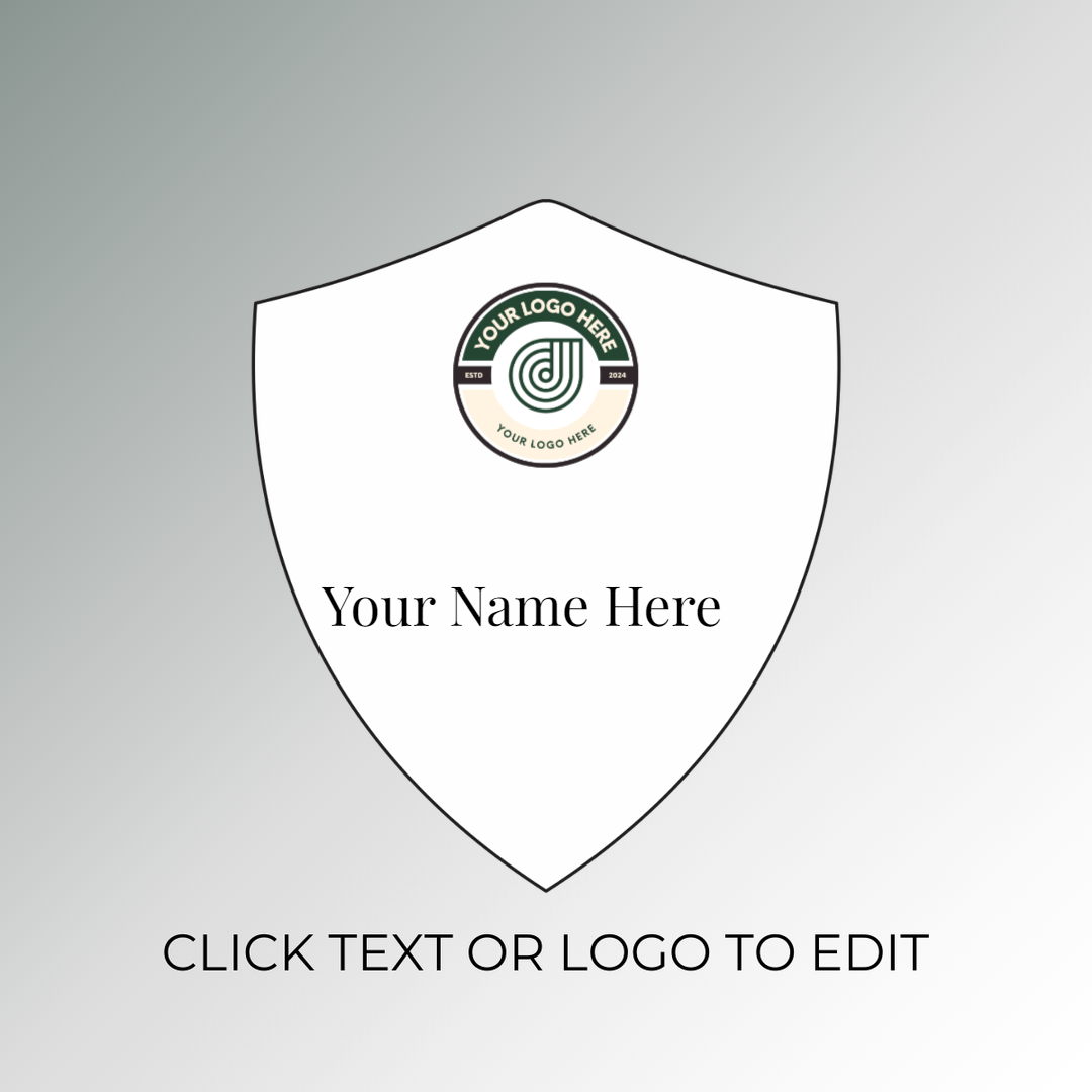 White Name Tag Shield 2.5 x 3 — Jay C. Designs