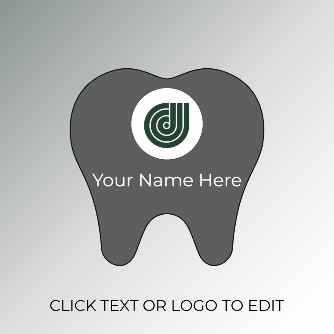 Dental Shaped Name Tag - Gray - 2.5" x 2.5" — Jay C. Designs