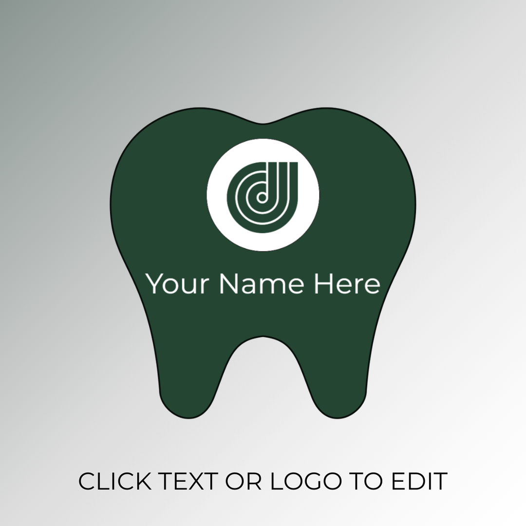 Dental Shaped Name Tag - Green - 2.5" x 2.5" — Jay C. Designs
