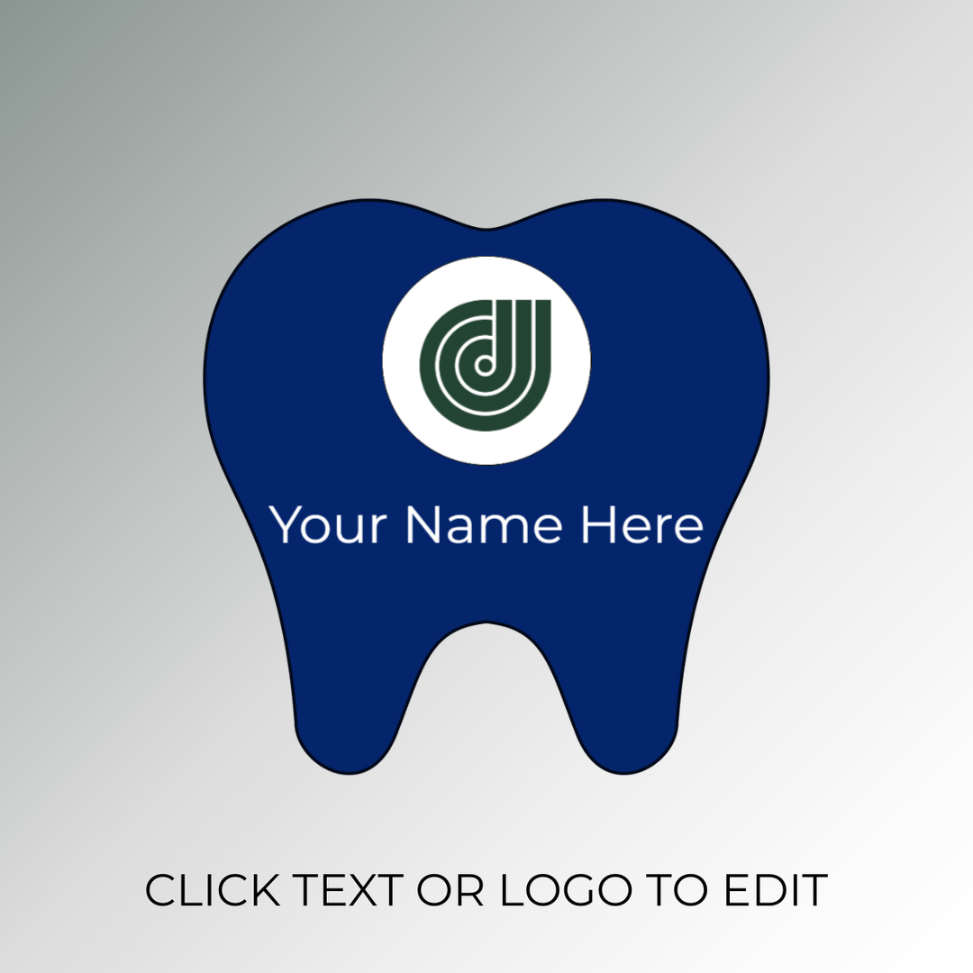 Dental Shaped Name Tag - Blue - 2.5" x 2.5" — Jay C. Designs