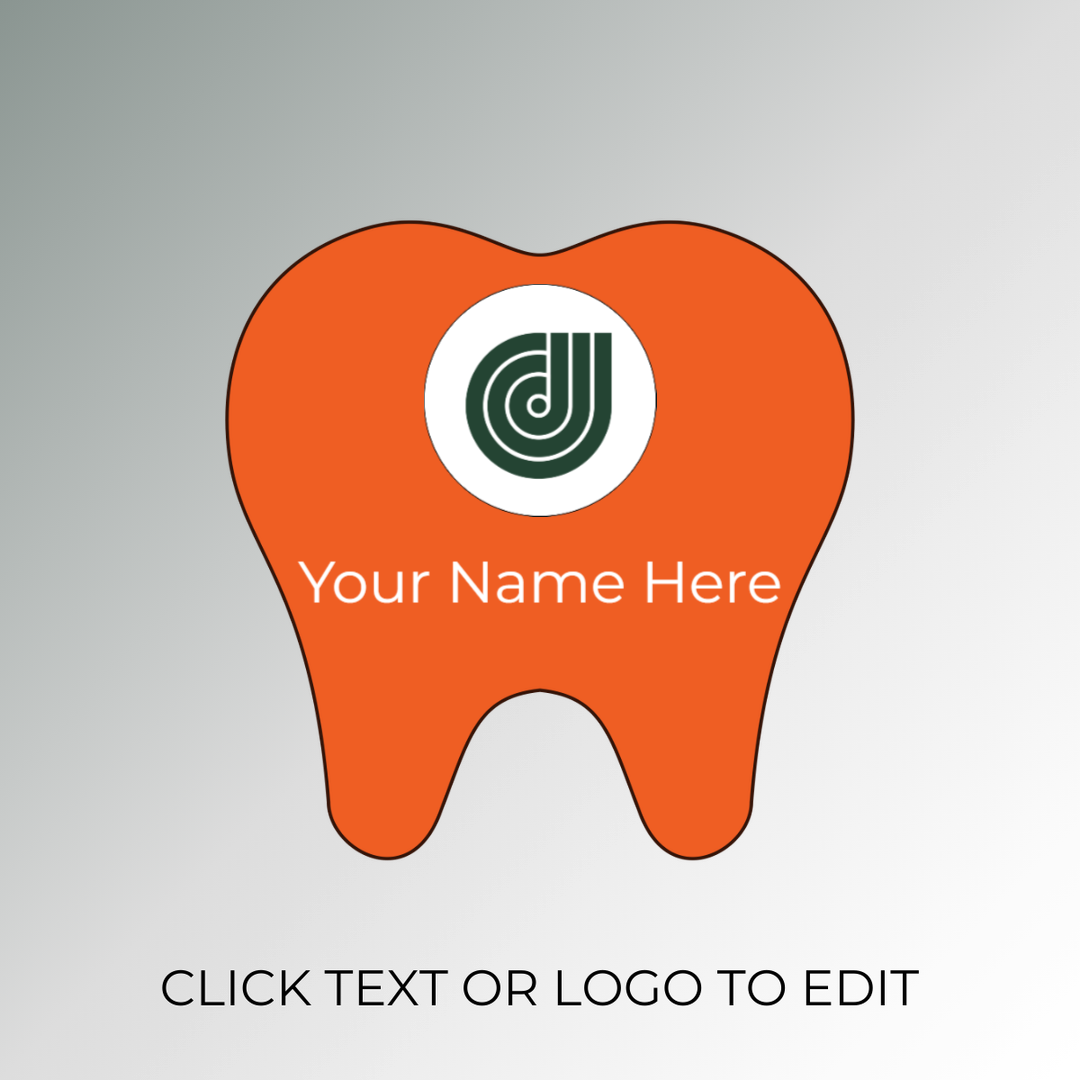 Dental Shaped Name Tag - Orange - 2.5" x 2.5" — Jay C. Designs