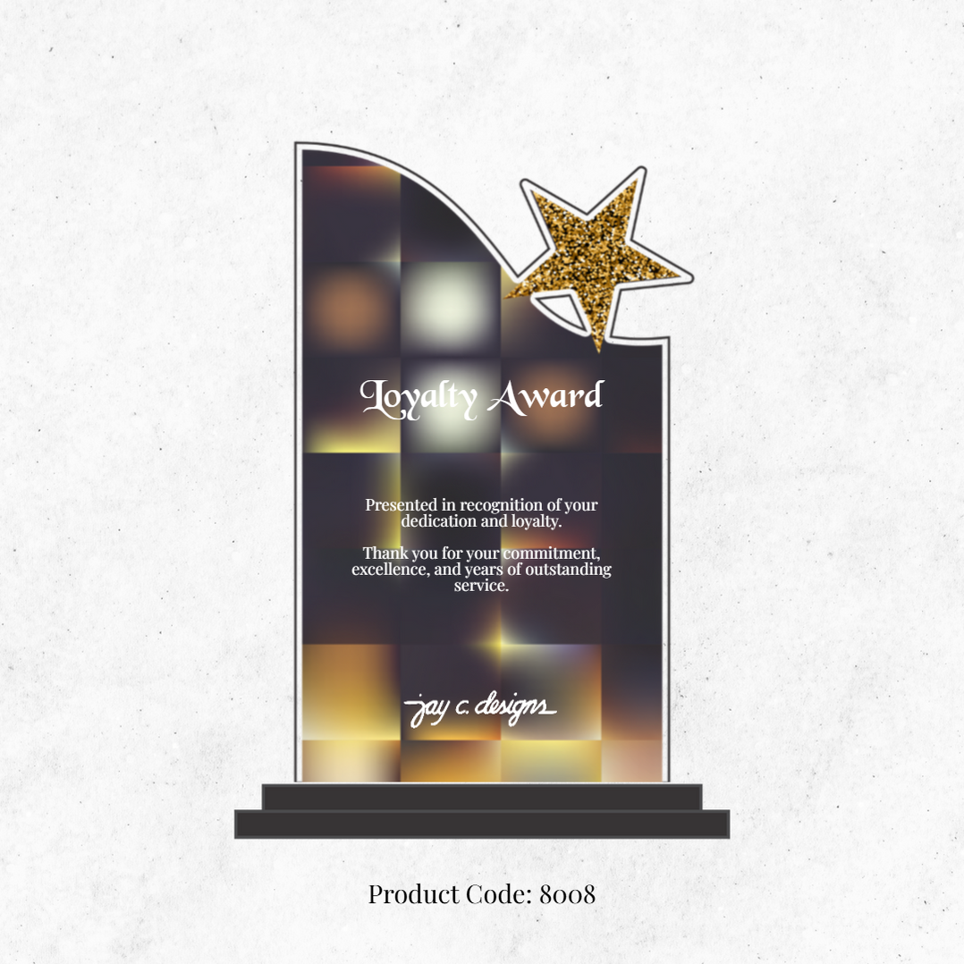Elegant Acrylic Loyalty Awards | Plaques Supplier — Jay C. Designs
