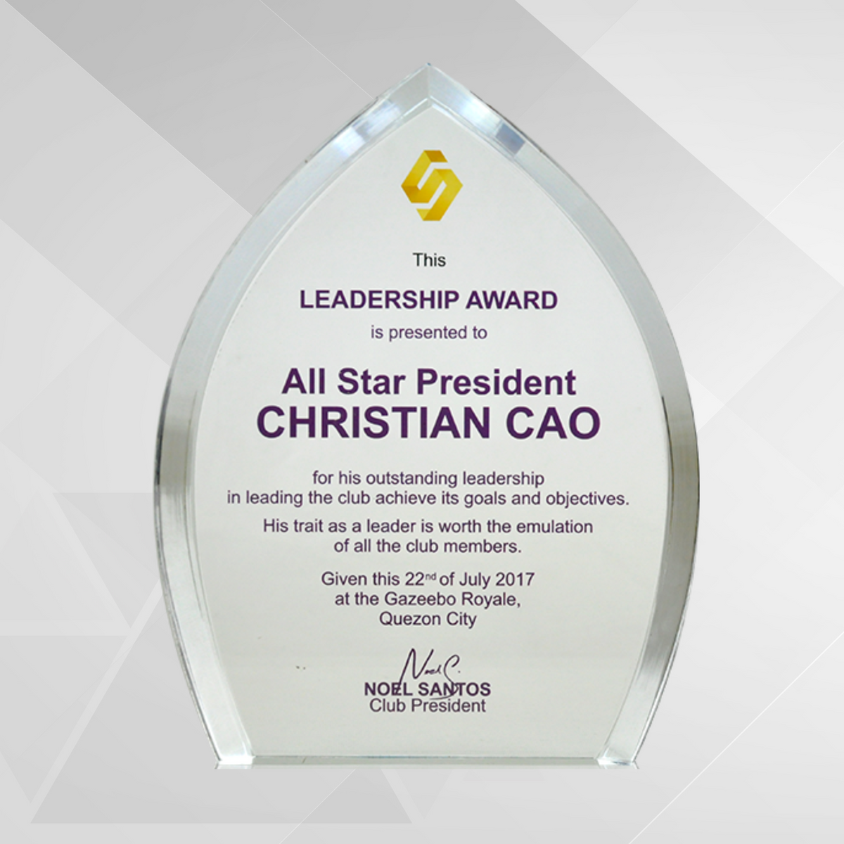 Plaque Awards Philippines — Jay C. Designs