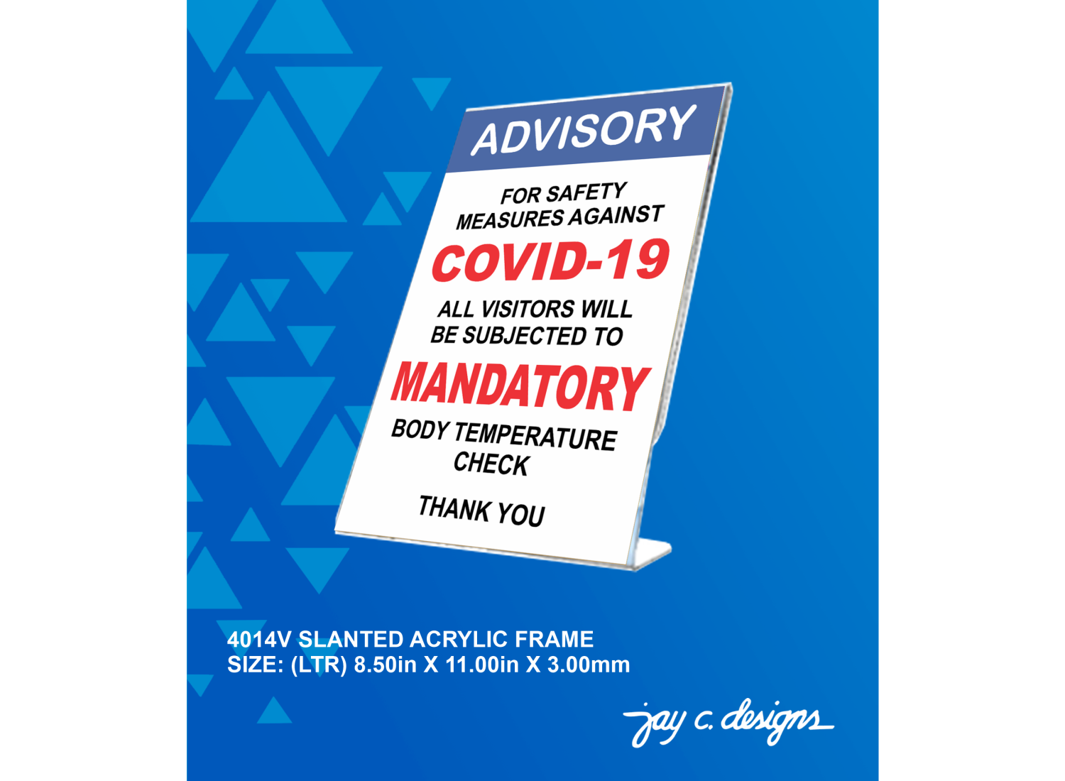 Acrylic Frame Philippines - Slanted Frame 4014V – Jay C. Designs